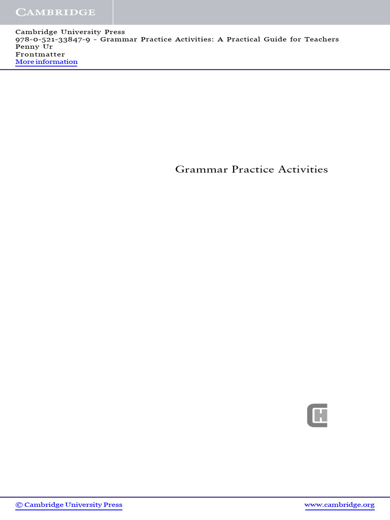 Grammar Practice Activities | PDF | Books | Linguistics
