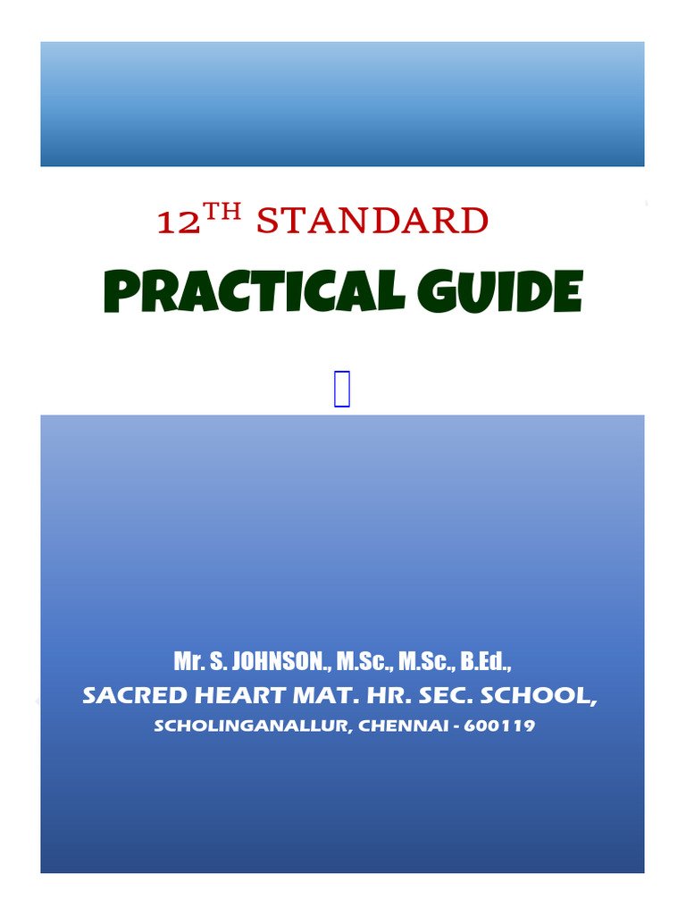 12th Chemistry Practical Guide English Medium PDF Download | PDF | Aldehyde | Ester