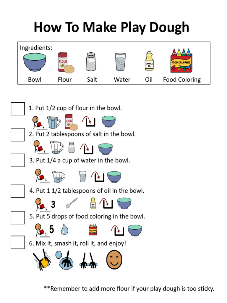 Playdough Visual Recipe | PDF
