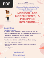 Sts Lecture 3 - Middle Ages, Modern Times, Philippine Inventions | PDF ...