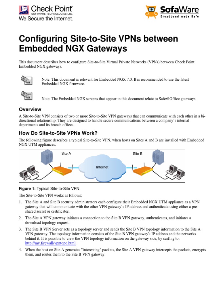 Configuring A Site-To-Site VPN | PDF | Virtual Private Network ...