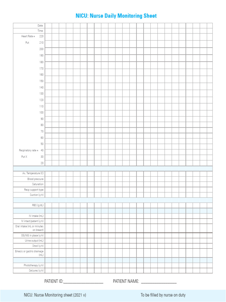 Nurse monitoring sheet | PDF | Medical Specialties | Clinical Medicine