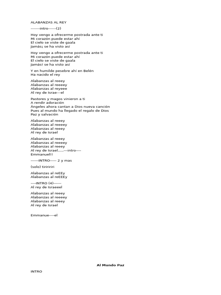 Alabanzas Al Rey | PDF