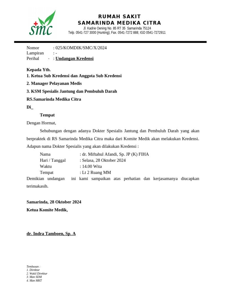 025 Undangan Kredensi dr Miftahul Sp. JP | PDF