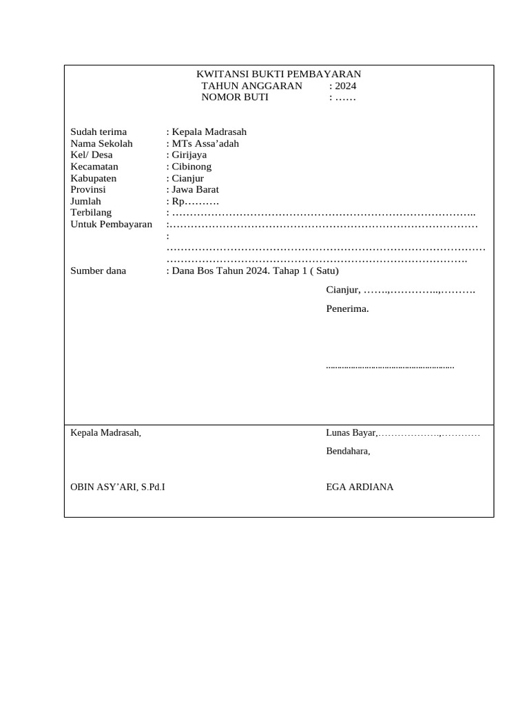 KWITANSI | PDF
