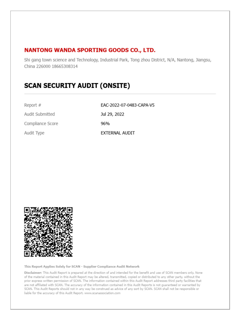 SCAN Security Audit Report: Nantong Wanda | PDF | Computer Security ...