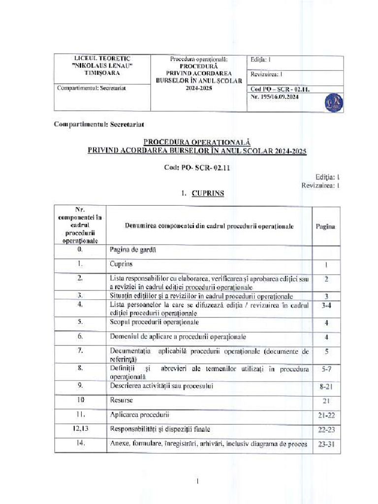 PROCEDURA BURSE | PDF