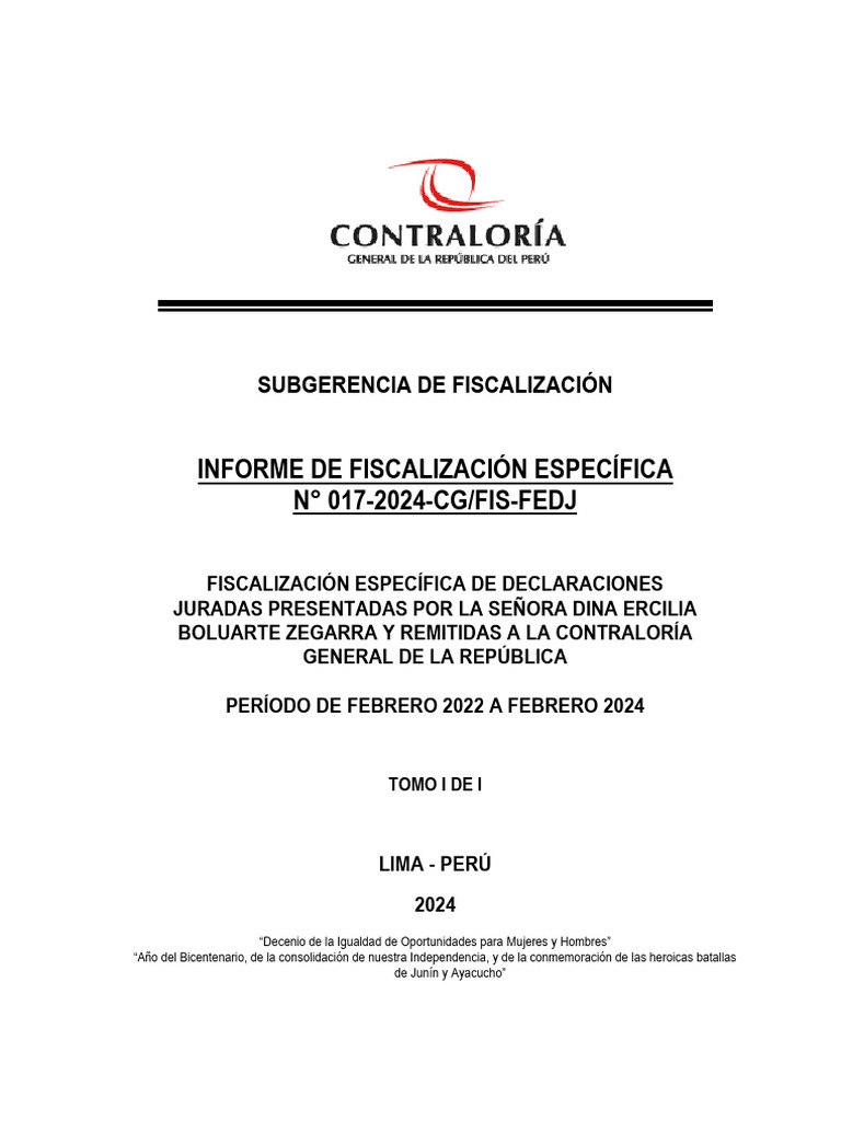 Informe de Fiscalización 017-2024-CG/FIS | PDF | Gobierno