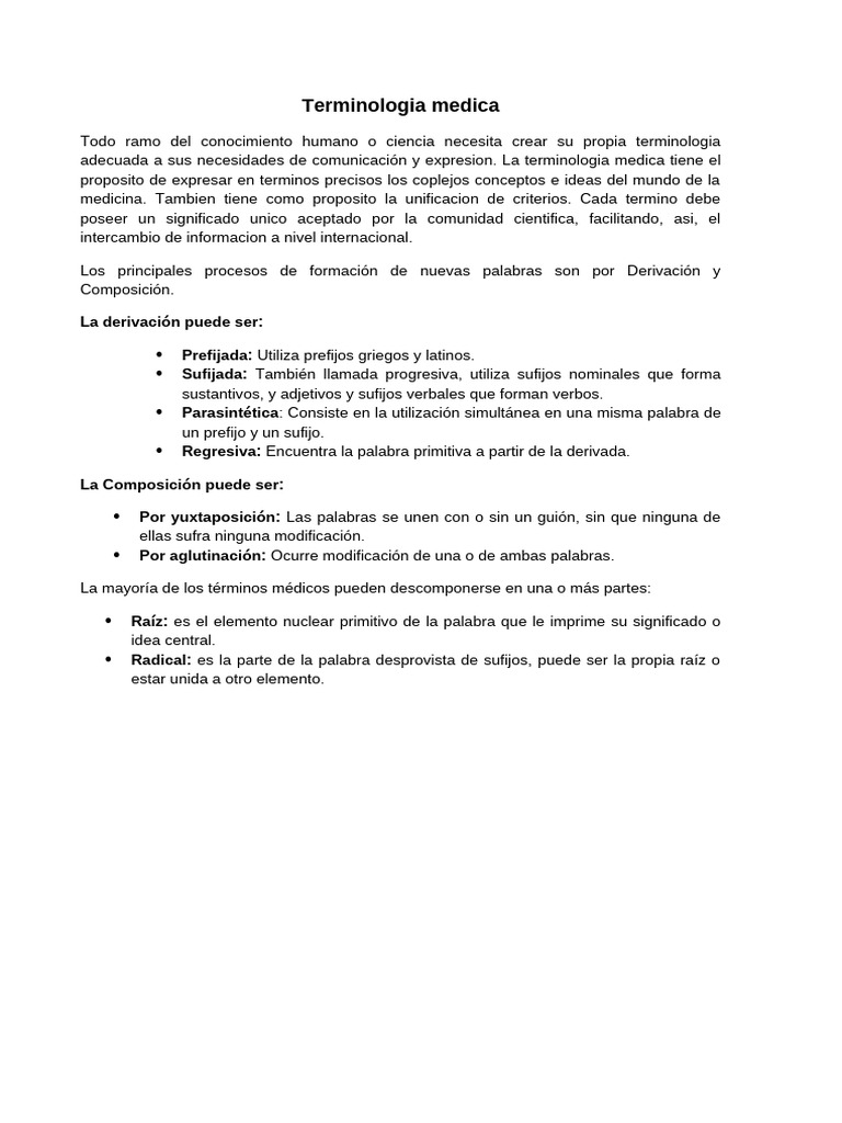 Clase de Terminologia Medica | PDF | Palabra | Tejido adiposo
