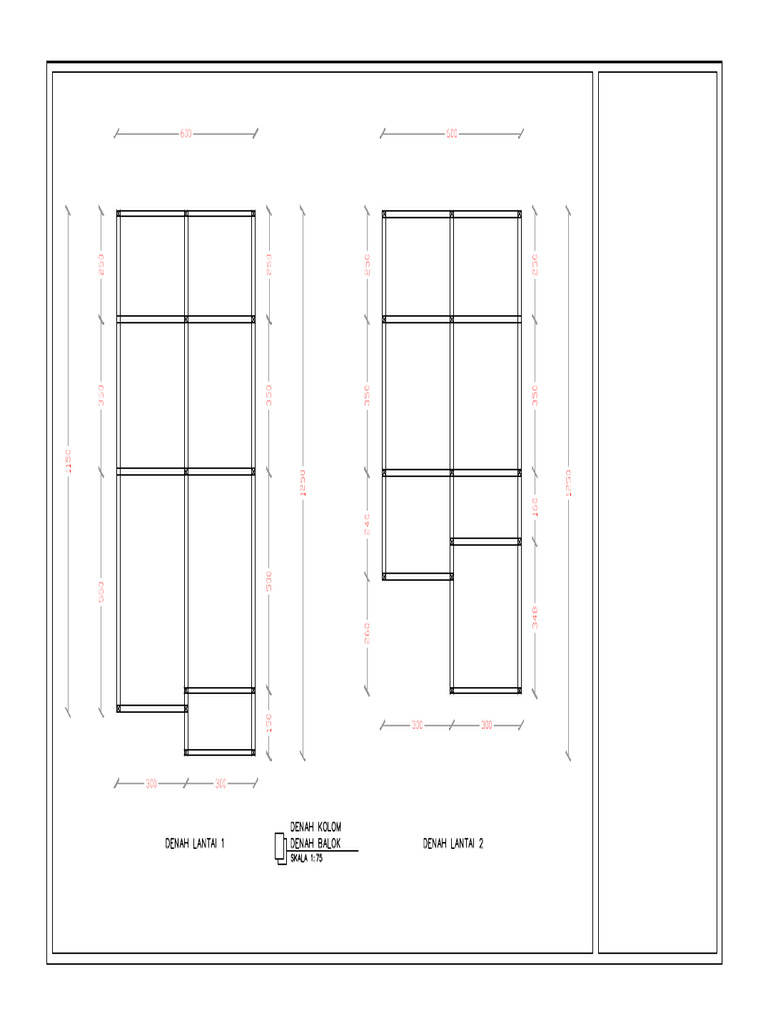 Denah Kolom Balok Revisi Pak Edy | PDF