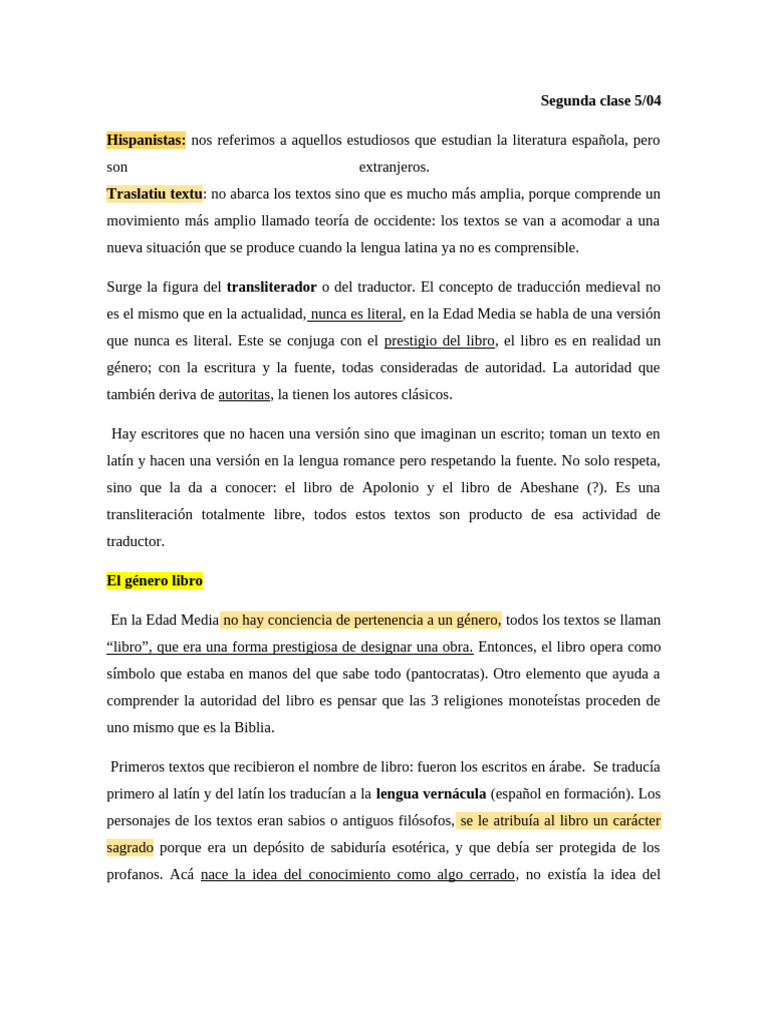 Texto Medieval - Lit. Española I | PDF | Traducciones | Biblia