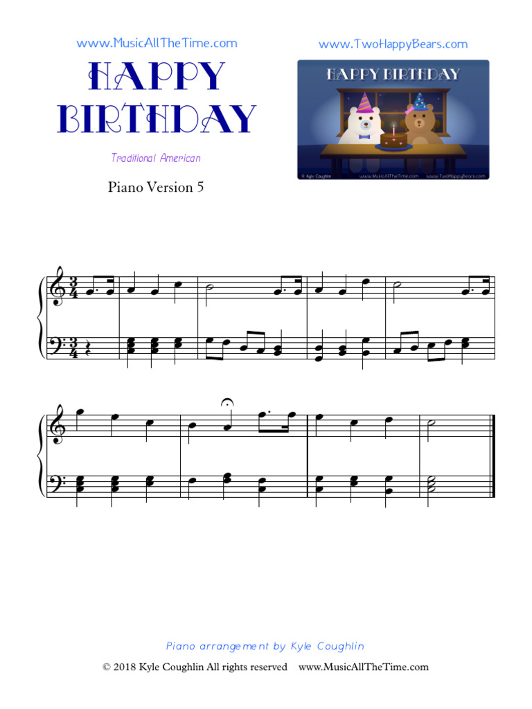 Happy Birthday For Piano Advanced | PDF