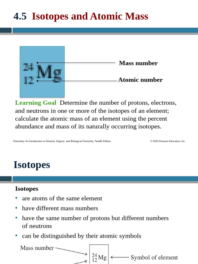 4 5 Isotopes and Atomic Mass 12th Ed | PDF | Isotope | Proton