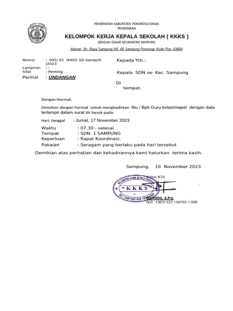 01.undangan Rakor Kombel | PDF