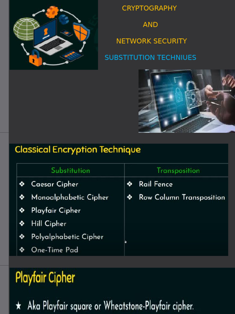 Cryptography: Hill Cipher & Substitution Techniques | PDF