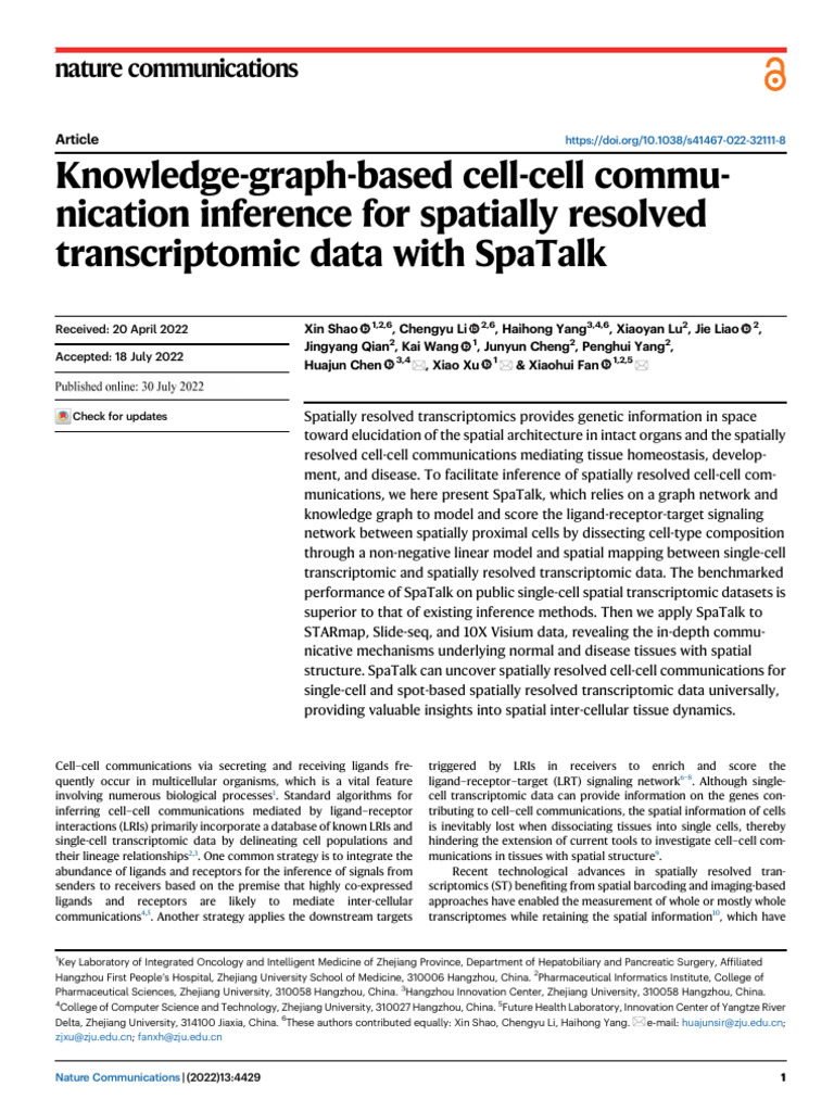 Nc2022[SpaTalk]Knowledge-graph-based Cell-cell Communication Inference for SRT Data With SpaTalk ...