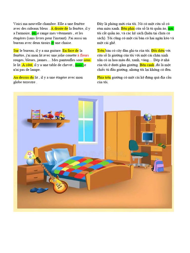 Ma Chambre Preposition de Lieu | PDF