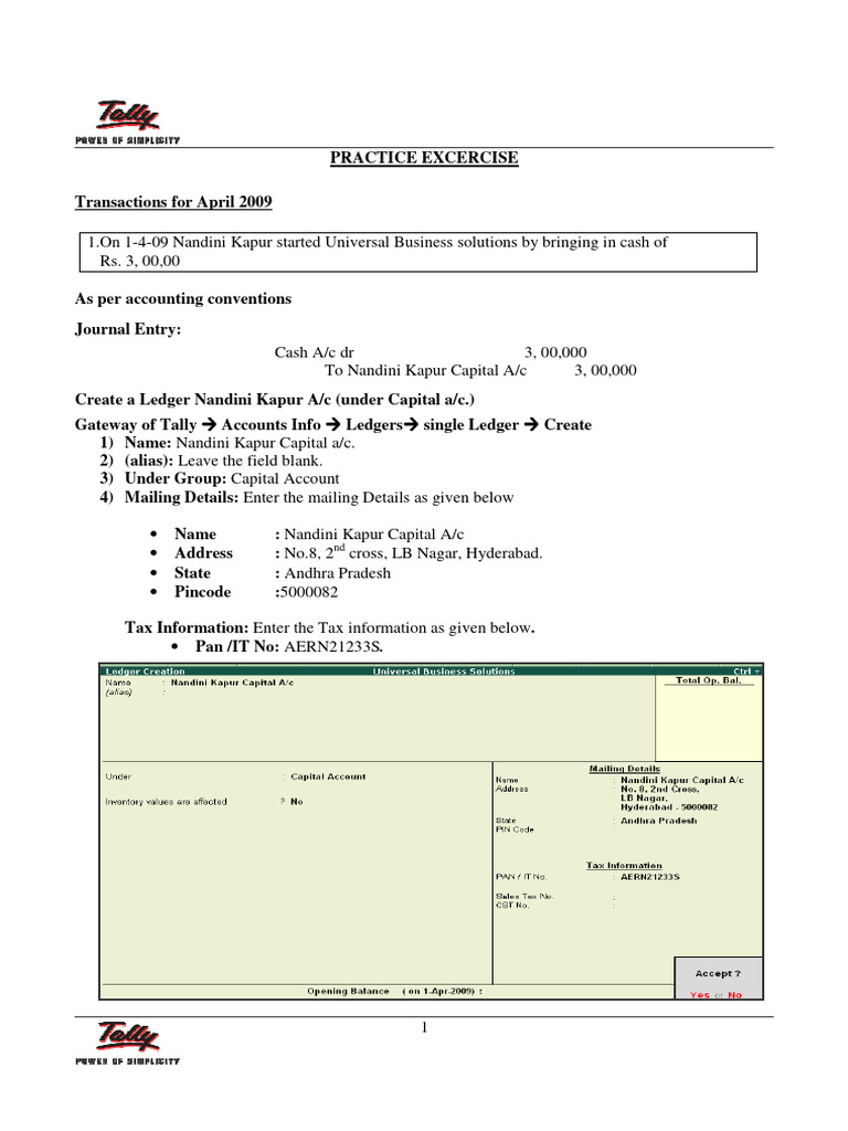 6. Practice Exercise - 1 | PDF | Debits And Credits | Payments