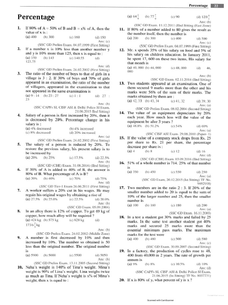 Percentage Solved Questions | PDF