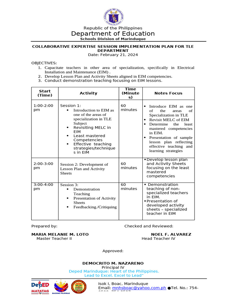 Collab Expertise Template | PDF | Teaching | Learning