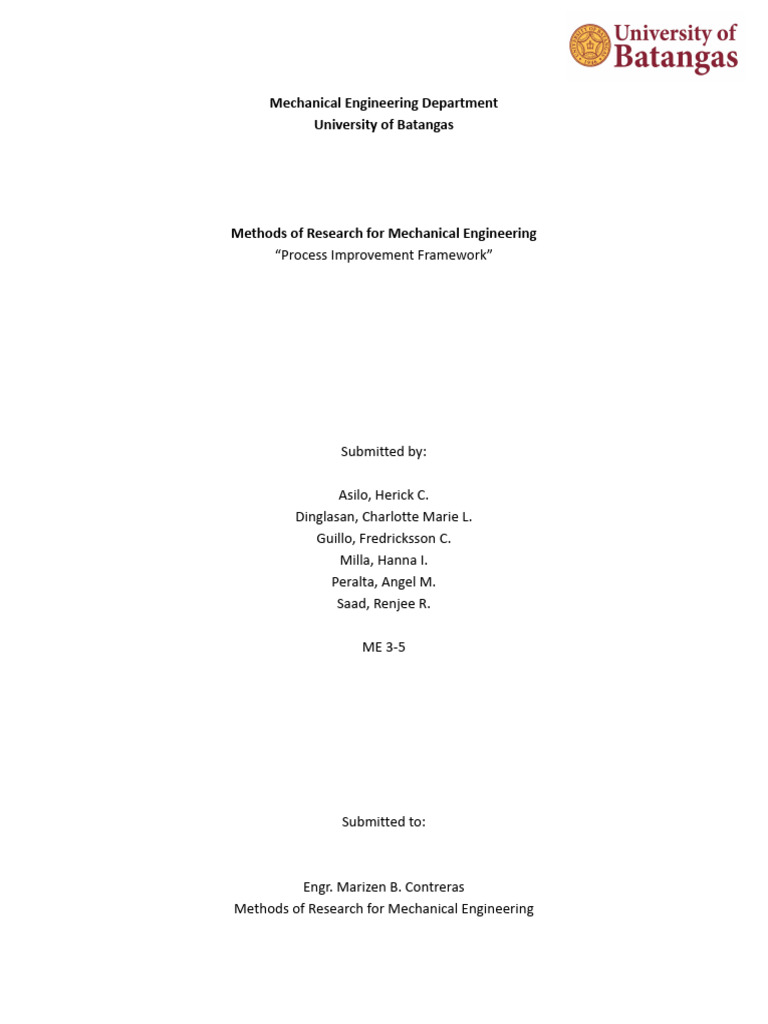 Process Improvement Framework_Asilo, Herick_Dinglasan, Charlotte Marie ...