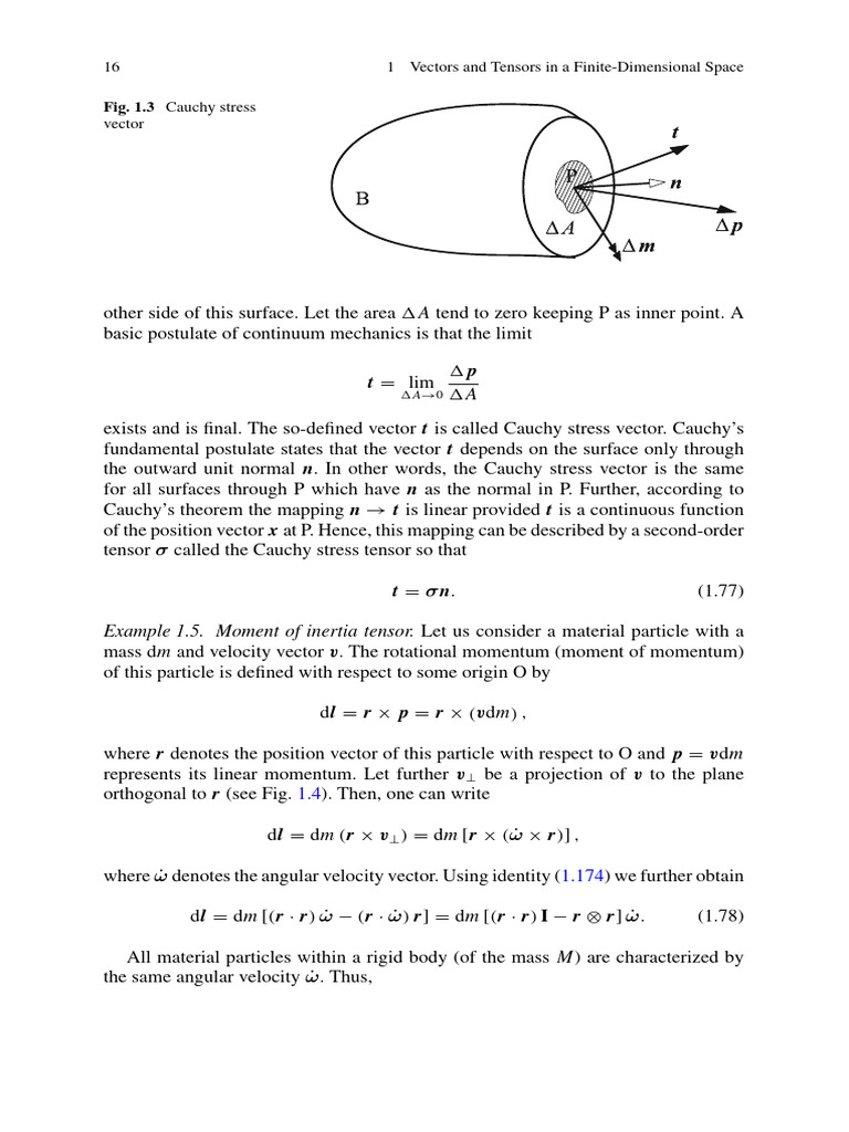 16 1 Vectors and Tensors in A Finite-Dimensional Space Cauchy Stress Vector | PDF | Vector Space ...