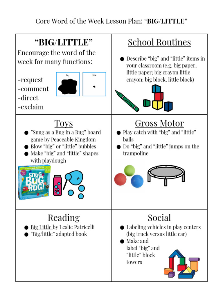 Early Childhood Learning: Big/Little | PDF