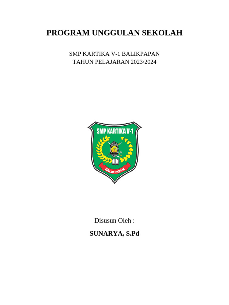 PROGRAM UNGGULAN SEKOLAH | PDF