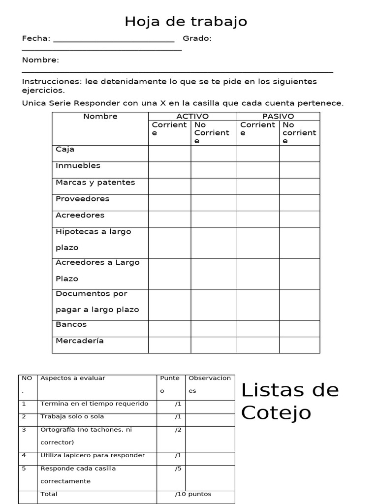 Prueba Corta 3ro Basico Conta 1 | PDF
