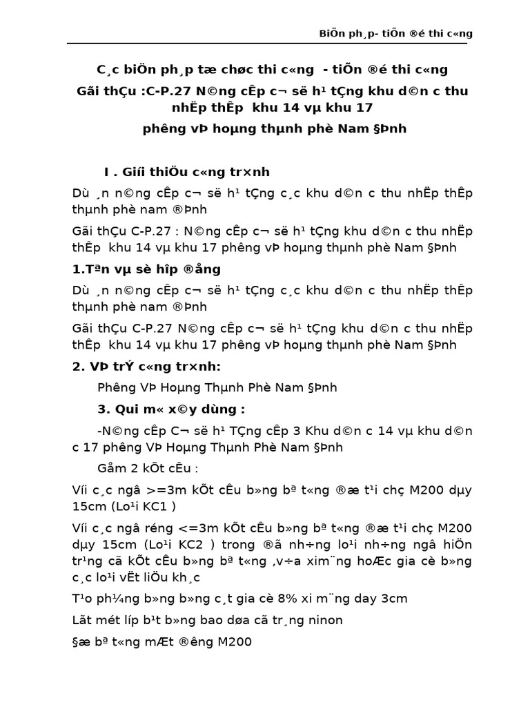 Thuyet minh BPTC CP27 19-09 | PDF