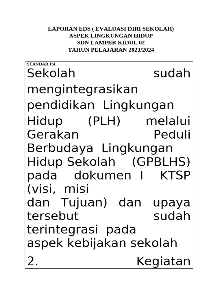 Laporan Eds Aspek Lingkungan | PDF