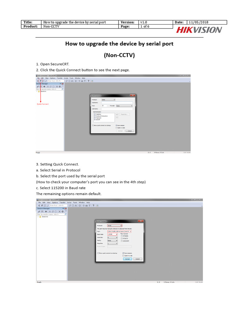 Serial Port Upgrade Guide | PDF | Ip Address | Computer Network