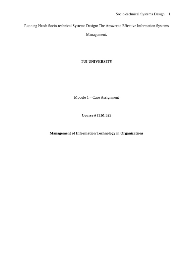 ITM 525 Casemodule1 | PDF | Social Psychology | Business