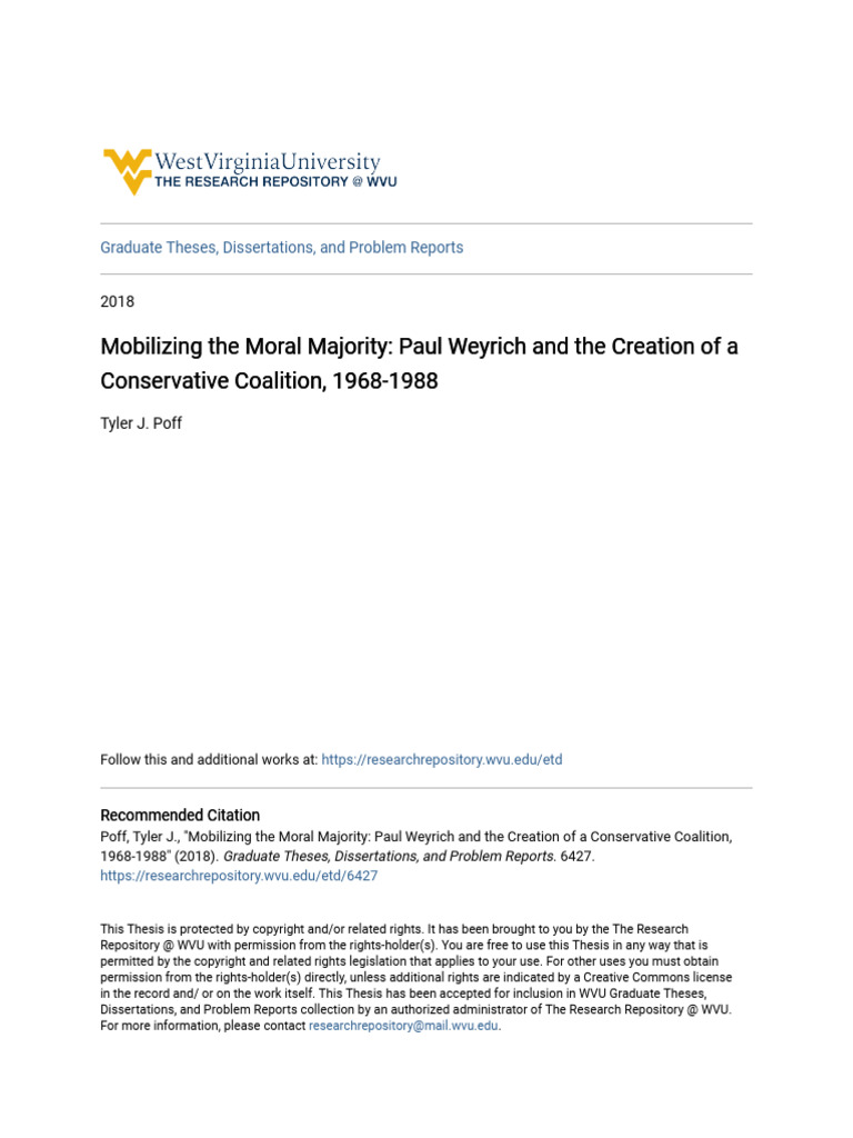 Mobilizing the Moral Majority_ Paul Weyrich and the Creation of A | PDF ...