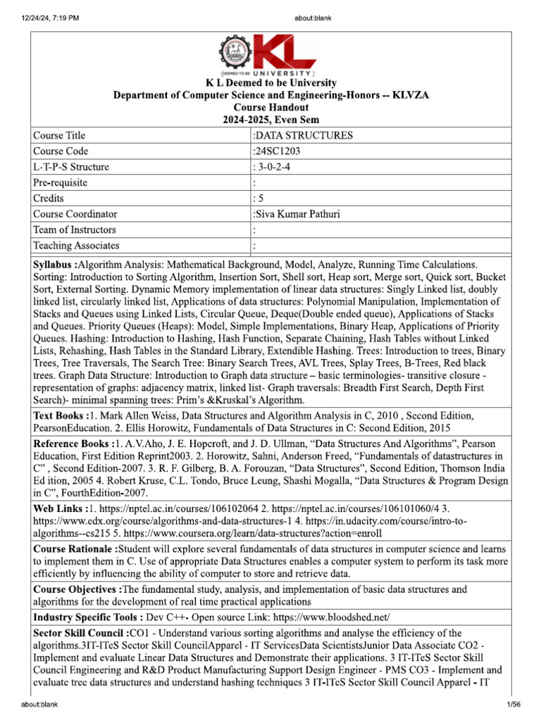 Data STR Handout | PDF