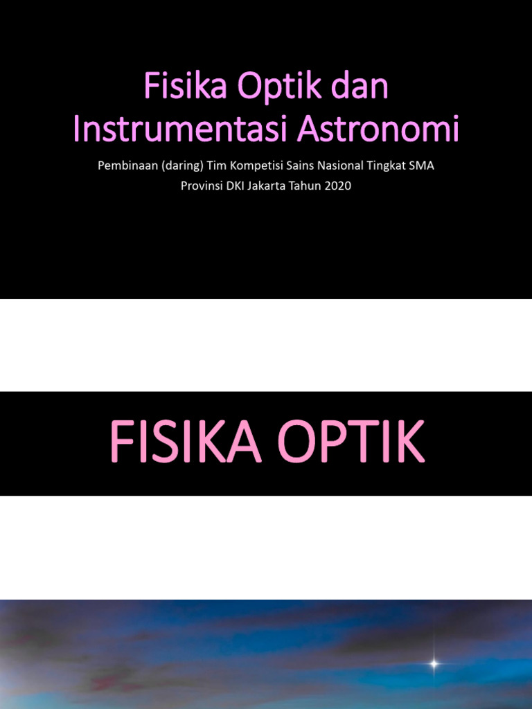 Fisika Optik dan Teleskop Astronomi | PDF