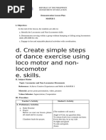 Locomotor and Non Locomotor Movements | PDF