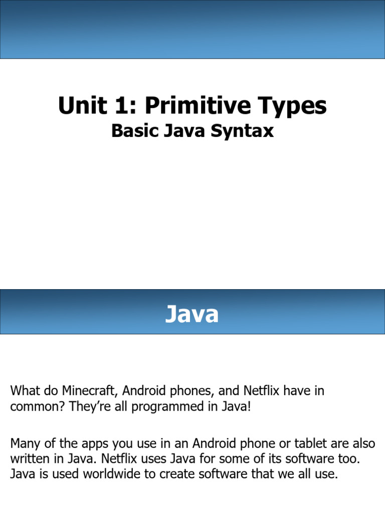 lecture1 | PDF | Java (Programming Language) | Programming