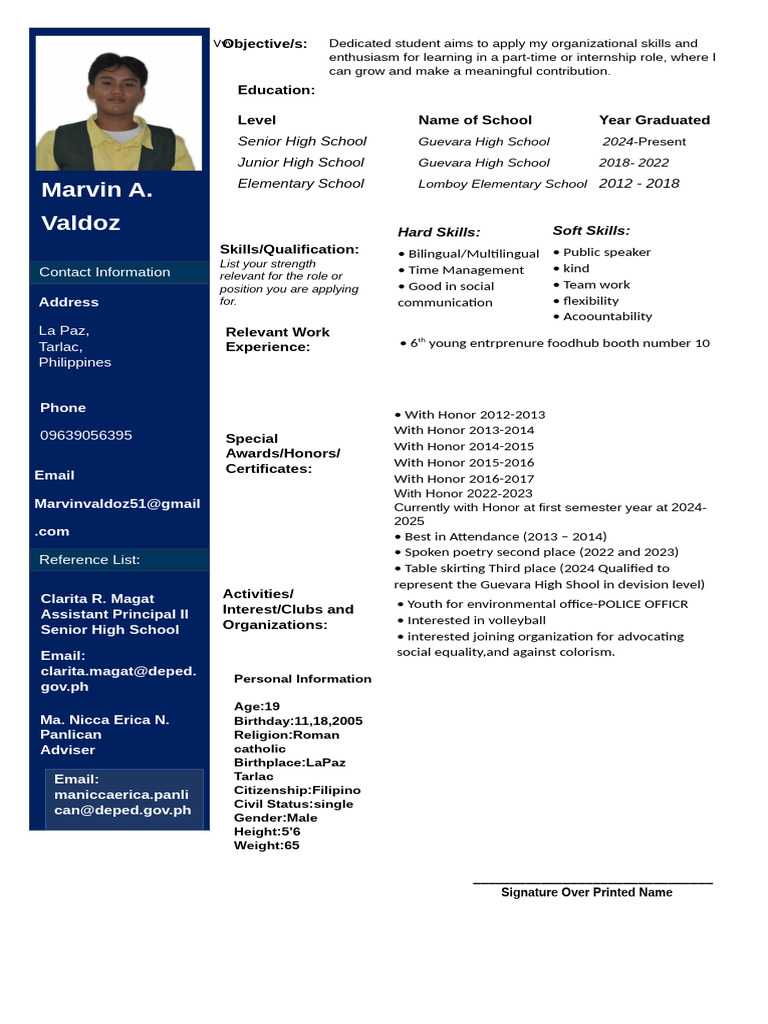 IMMERSION-RESUME-FORMAT-1 (1) (2) (2) - Copy | PDF