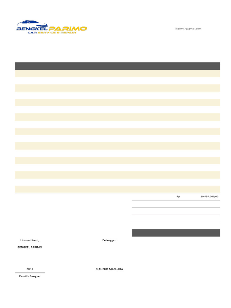 Toyota Innova Reborn Parts Invoice | PDF | Vehicles | Vehicle Technology