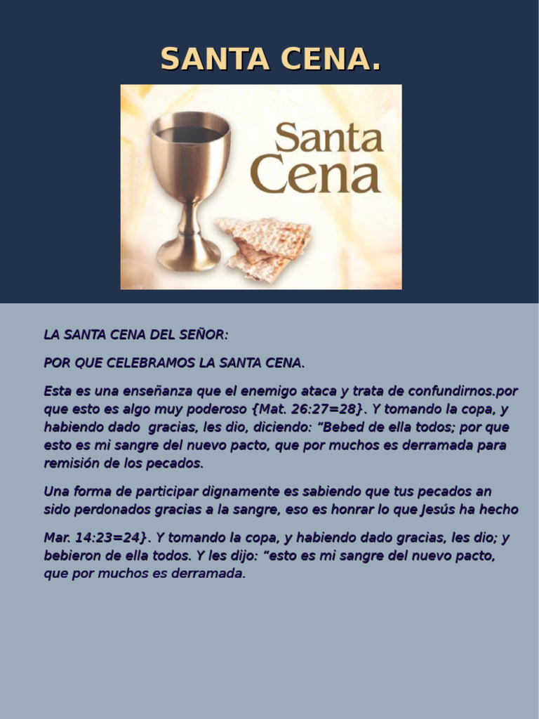 Significado de la Santa Cena | PDF