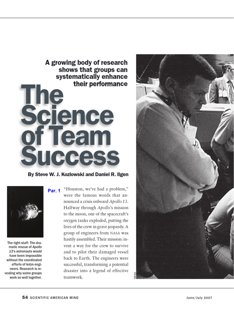 Reading Unit 1 - The Science of Team Success | PDF | Apollo Program ...