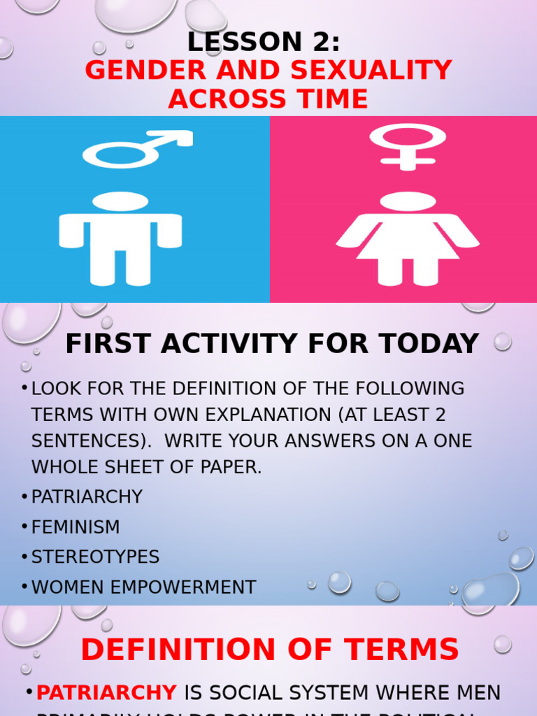 Gensoc Lesson 2 | PDF | Patriarchy | Gender Studies