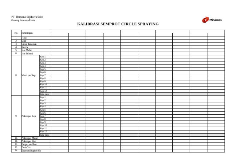 Tabel Kalibrasi Semprot Ihsan 2 | PDF