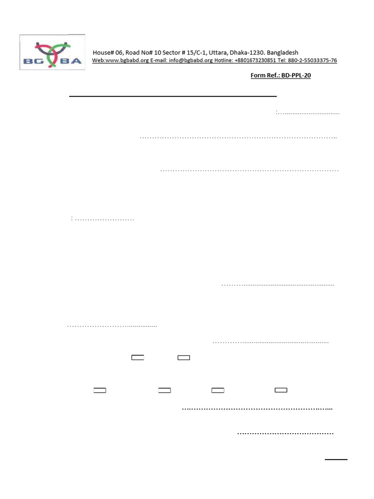 Provisional To General Membership Form-BD-PPL-20 | PDF | Payments ...