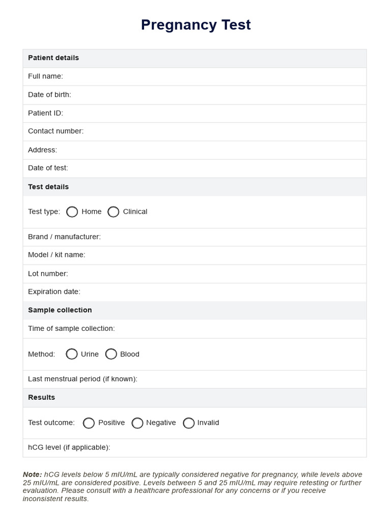 Pregnancy Test | PDF
