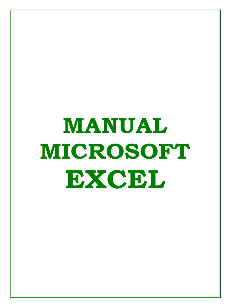 Manual Excel | PDF | Microsoft Excel | Botón (Computación)