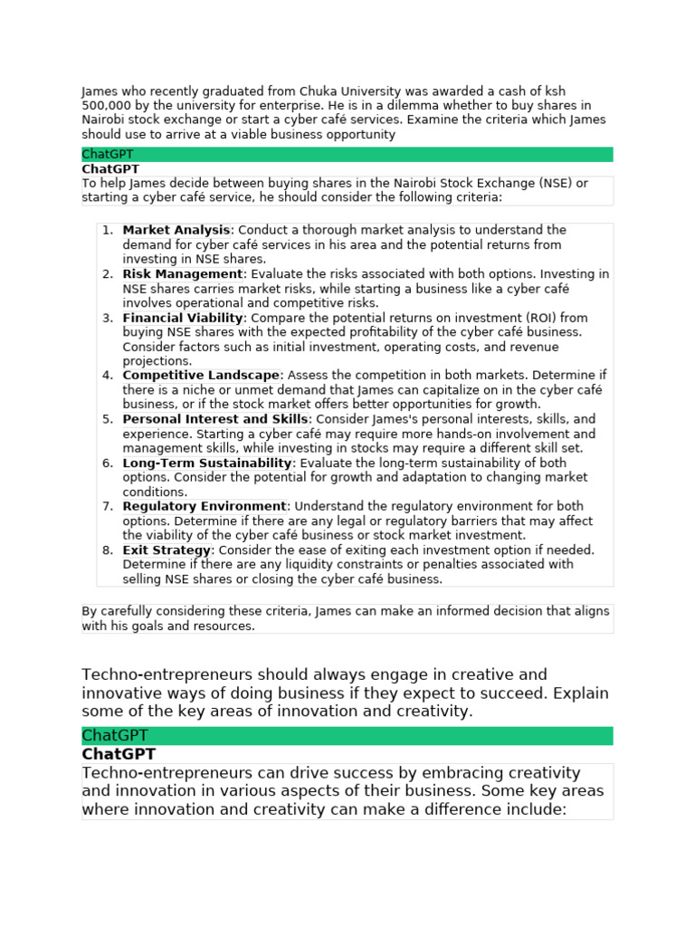Techno Pdf Entrepreneurship Innovation