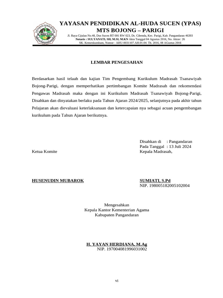 Lembar Pengesahan Dokumen 1 | PDF