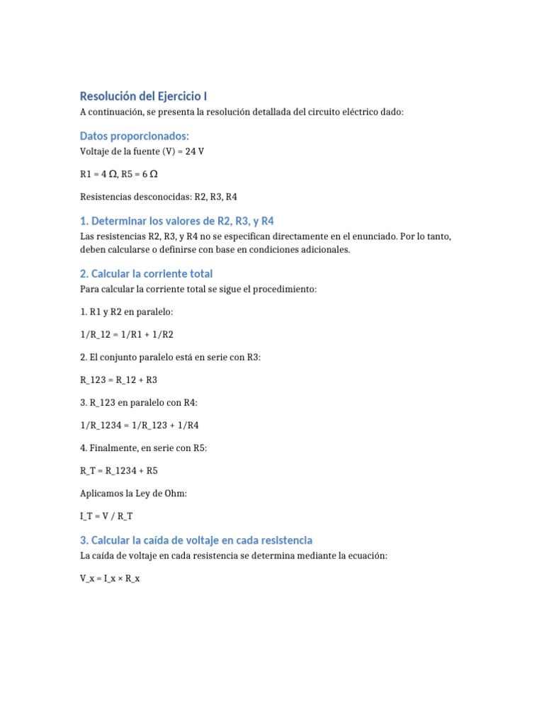 Resolucion Ejercicio Circuito I | PDF